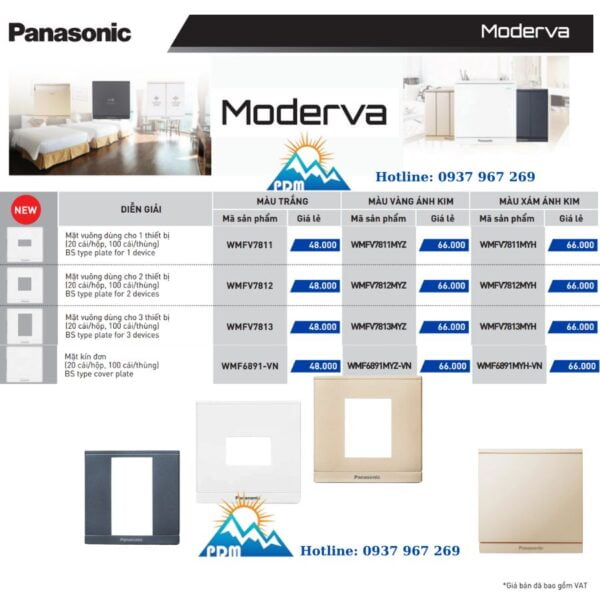 Mặt ổ cắm vuông Panasonic WMFV7813 3 thiết bị, màu trắng ...