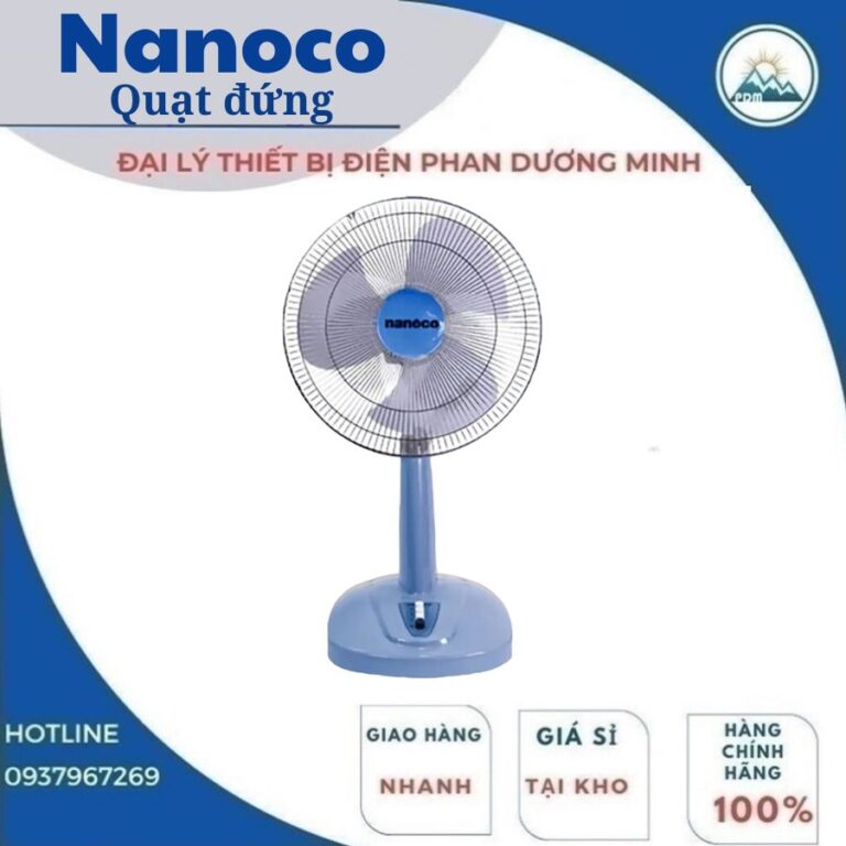 Quạt lửng cơ Nanoco NLF1621-B 3 cánh, màu xanh - phanduongminh.com