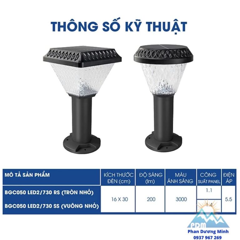 LED sân vườn Philips BGC050 LED3/730 SL vuông lớn - phanduongminh.com